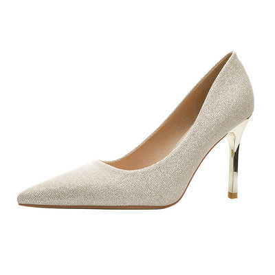 8666-3 Korean Fashion Pointy Pumps High Heels Nightclub Slim Sequin Sexy Women'S Single Shoes Stiletto Women'S Shoes