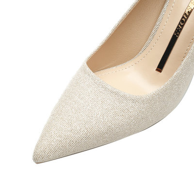 8666-3 Korean Fashion Pointy Pumps High Heels Nightclub Slim Sequin Sexy Women'S Single Shoes Stiletto Women'S Shoes
