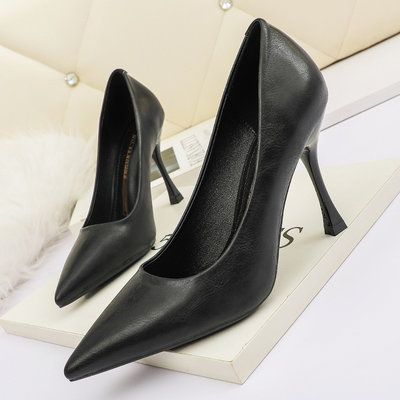 8668-1 Fashion Pointed Shallow Mouth High Heels Professional OL Sexy Women'S Single Shoes Stiletto Nightclub Was Thin Al