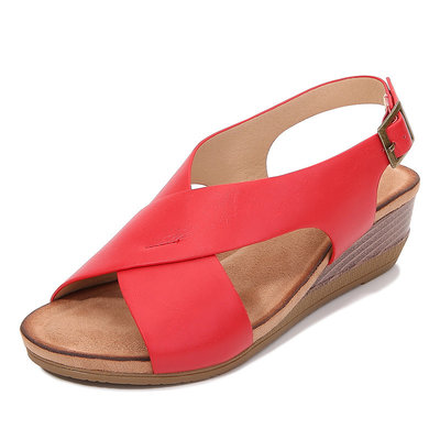 BS096 Ladies Shoes2021 New Slope With Roman Shoes Large Size Sandals Simple Sandals Women Footwear Boots