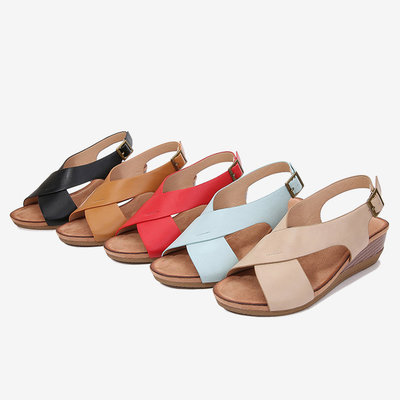 BS096 Ladies Shoes2021 New Slope With Roman Shoes Large Size Sandals Simple Sandals Women Footwear Boots