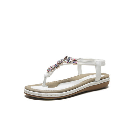 Bs104 Spring 2021 New Large Bohemian Flat Bottom Casual Fashion Sandals Women'S Comfortable Shoes