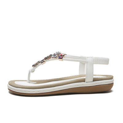 Bs104 Spring 2021 New Large Bohemian Flat Bottom Casual Fashion Sandals Women'S Comfortable Shoes