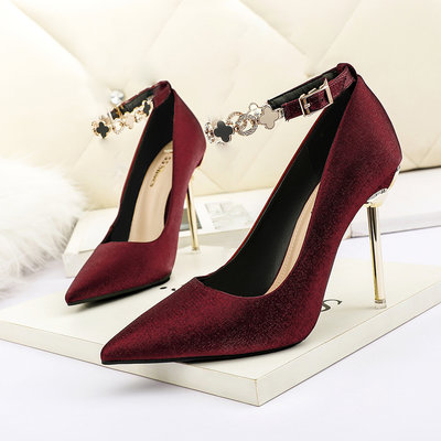 608-33 Fashion Pointed Shallow Mouth High Heels With Thin Sandals, Sexy Stiletto Sandals With Rhinestones, Brand Women’S