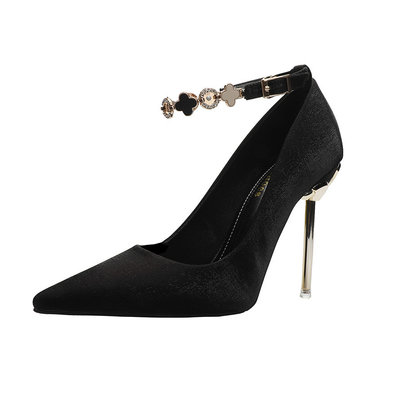 608-33 Fashion Pointed Shallow Mouth High Heels With Thin Sandals, Sexy Stiletto Sandals With Rhinestones, Brand Women’S