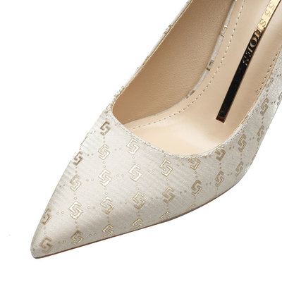 8666-8 Europe And The United States Sexy Pointed Shallow Mouth High Heels Nightclub Was Thin Net Celebrity Women'S Singl