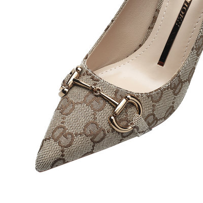 8666-9 Europe And The United States Sexy Pointed Shallow Mouth High Heels Net Celebrity Sexy Nightclub Was Thin Women'S