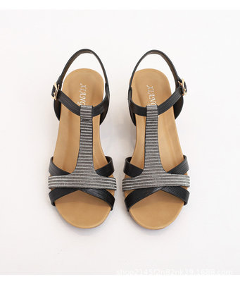 BS114 Bohemian Slope Heel Roman Shoes Women Summer Retro One With Vacation Large Size Slope Heel Sandals Women