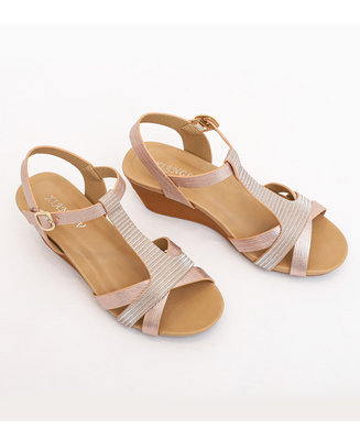 BS114 Bohemian Slope Heel Roman Shoes Women Summer Retro One With Vacation Large Size Slope Heel Sandals Women