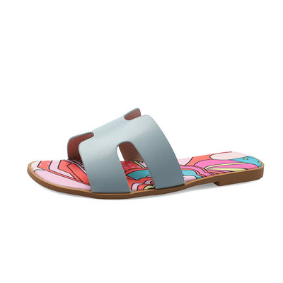 BS116 Summer Women'S Shoes New Korean Style Flat-Toe Flat Slippers Women'S Flat-Heel Summer Sandals And Slippers Wholesa