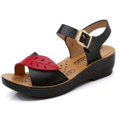 BS121 Women'S Shoes Summer New Mother Sandals Flat Non-Slip Soft Bottom Sandals And Slippers