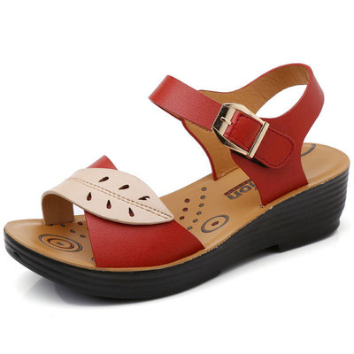 BS121 Women'S Shoes Summer New Mother Sandals Flat Non-Slip Soft Bottom Sandals And Slippers