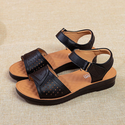 BS123 Leather Sandals Comfortable Massage Soft Sole Top Layer Cowhide Women'S Shoes Manufacturers Women'S Shoes Brand Wo