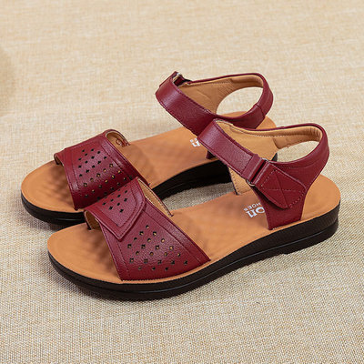 BS123 Leather Sandals Comfortable Massage Soft Sole Top Layer Cowhide Women'S Shoes Manufacturers Women'S Shoes Brand Wo