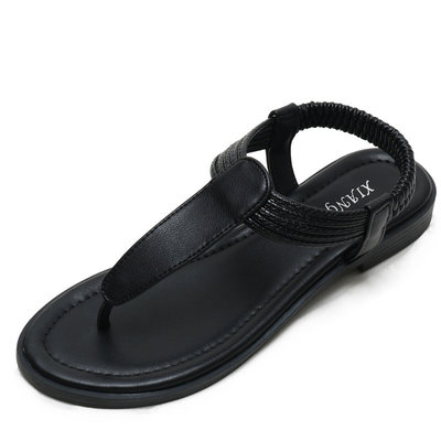 Bs126 Flip-Flop Sandals Women'S New Bohemian Ethnic Style Simple Color Matching Retro Travel Roman Shoes