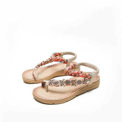 BS127 Spring 2021 Boho Fashion Sandals Women Amazon Cross-Border Wholesale Ladies Shoes Factory Supply
