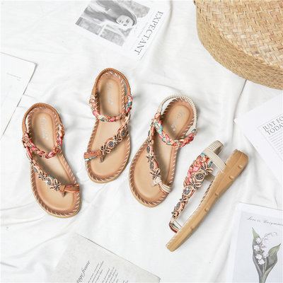 BS127 Spring 2021 Boho Fashion Sandals Women Amazon Cross-Border Wholesale Ladies Shoes Factory Supply