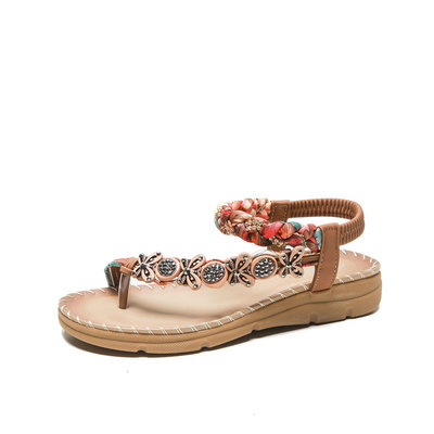 BS127 Spring 2021 Boho Fashion Sandals Women Amazon Cross-Border Wholesale Ladies Shoes Factory Supply
