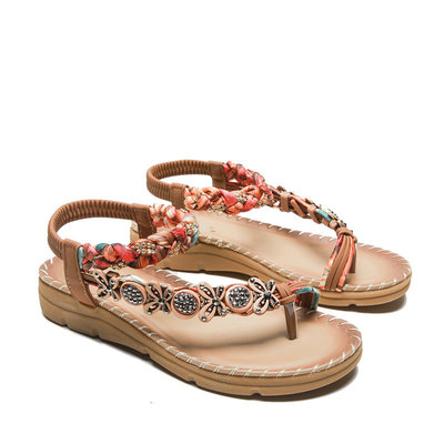 BS127 Spring 2021 Boho Fashion Sandals Women Amazon Cross-Border Wholesale Ladies Shoes Factory Supply