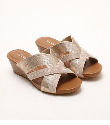 BS128 Slope heel sandals for women's outer wear, fashion platform, thick-soled platform, casual large size, one-word san