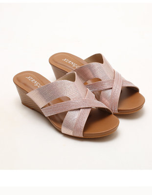 BS128 Slope heel sandals for women's outer wear, fashion platform, thick-soled platform, casual large size, one-word san