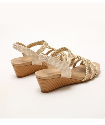 BS130 Sime Women'S Slope Heel Sandals Women'S Summer Travel Vacation Sandals Women'S Retro Woven Beaded Roman Shoes Beac