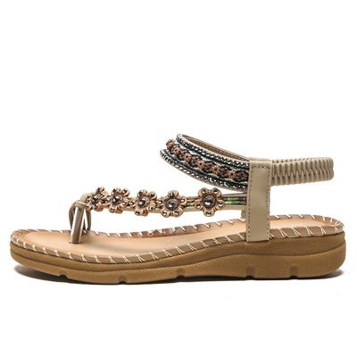 BS132 Spring 2021 New Bohemian Ethnic Style Thick-Soled Sandals Female Comfortable Foreign Trade Amazon Cross Ebay Suppl