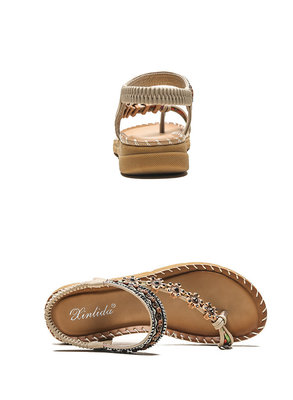 BS132 Spring 2021 New Bohemian Ethnic Style Thick-Soled Sandals Female Comfortable Foreign Trade Amazon Cross Ebay Suppl