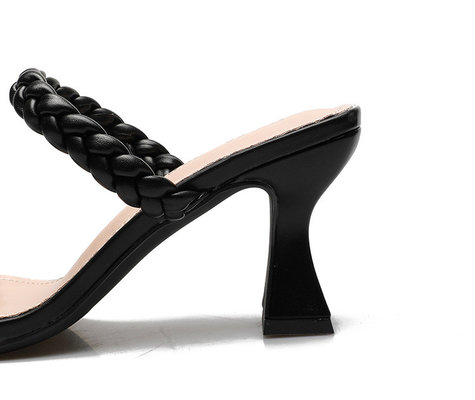 2035-2 Fashion Open-Toed Sandals With A Thin Strip, Sexy High Heels, Thick Heels, Professional OL Women'S Shoes, Fashion