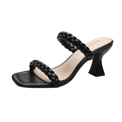 2035-2 Fashion Open-Toed Sandals With A Thin Strip, Sexy High Heels, Thick Heels, Professional OL Women'S Shoes, Fashion