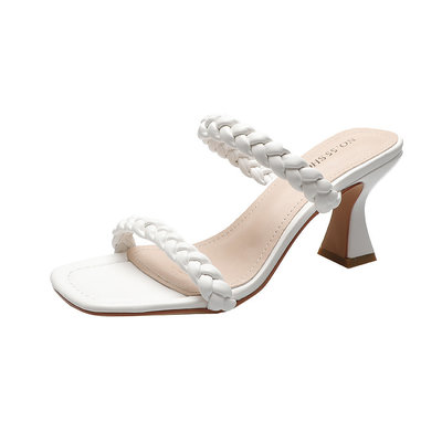 2035-2 Fashion Open-Toed Sandals With A Thin Strip, Sexy High Heels, Thick Heels, Professional OL Women'S Shoes, Fashion