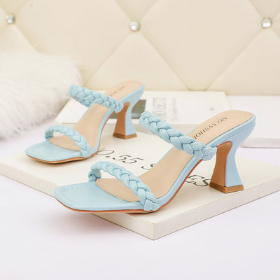 2035-2 Fashion Open-Toed Sandals With A Thin Strip, Sexy High Heels, Thick Heels, Professional OL Women'S Shoes, Fashion