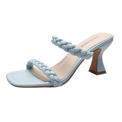 2035-2 Fashion Open-Toed Sandals With A Thin Strip, Sexy High Heels, Thick Heels, Professional OL Women'S Shoes, Fashion