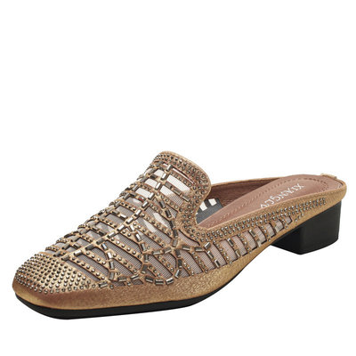 BS149 Slippers Women'S Summer Rhinestone Slippers Women'S Outer Wear Non-Slip Mid-Heel Sandals Lazy Ladies Sandals