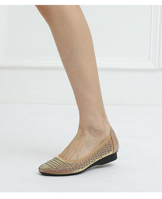 BS152 Factory Supply Mesh Shallow Mouth Sandals Hollow Single Shoes 2021 New Comfortable And Breathable Women'S Shoes Fa