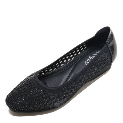 BS152 Factory Supply Mesh Shallow Mouth Sandals Hollow Single Shoes 2021 New Comfortable And Breathable Women'S Shoes Fa