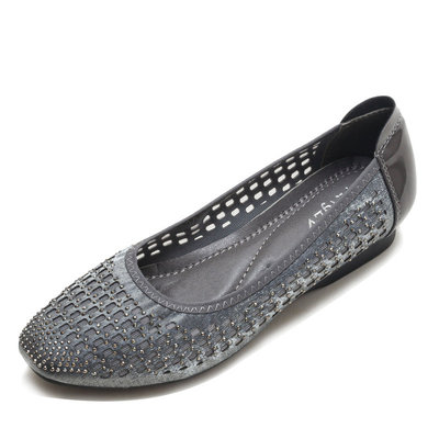 BS152 Factory Supply Mesh Shallow Mouth Sandals Hollow Single Shoes 2021 New Comfortable And Breathable Women'S Shoes Fa