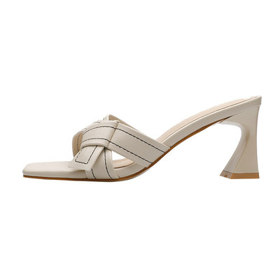 5569-1 Korean Fashion Open-Toe High Heels Are Thin Sexy All-Match Sandals Thick Heel Net Celebrity Party Sandals Women'S