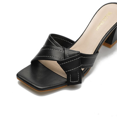 5569-1 Korean Fashion Open-Toe High Heels Are Thin Sexy All-Match Sandals Thick Heel Net Celebrity Party Sandals Women'S