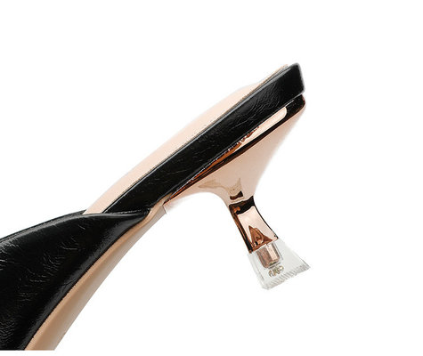 8001-2 Korean Fashion Pointed Shallow Mouth High Heels Metal Buckle Thin Sexy Sandals Stiletto Net Red Sandals