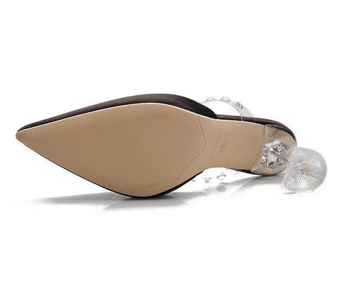 8808-3 Korean Fashion Pointed Toe Shallow Mouth High Heels, One Word With Rhinestones, Women'S Sandals, Stiletto Heels,