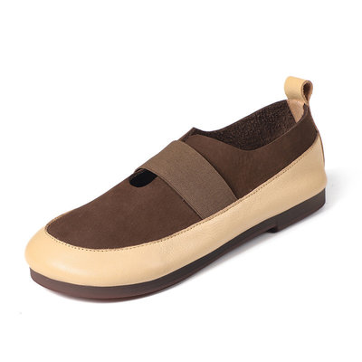 HZM008 Single Shoes Women Fall/Winter 2021 New Style Ladies Fashion Single Shoes Retro Leather Women'S Shoes Lazy Single