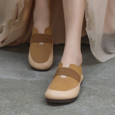 HZM008 Single Shoes Women Fall/Winter 2021 New Style Ladies Fashion Single Shoes Retro Leather Women'S Shoes Lazy Single