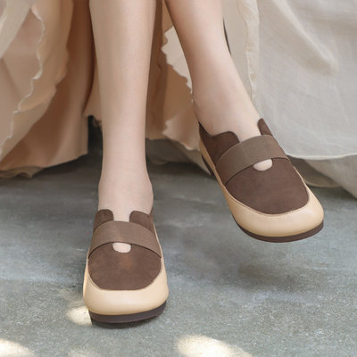 HZM008 Single Shoes Women Fall/Winter 2021 New Style Ladies Fashion Single Shoes Retro Leather Women'S Shoes Lazy Single