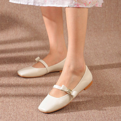 HZM009 Single Shoes Women Ladies Fashion Single Shoes Square Head Shallow Mouth Fashion All-Match Single Shoes One Pedal
