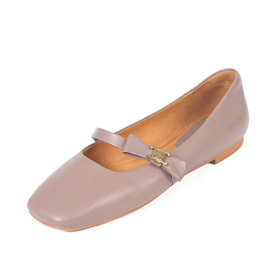 HZM009 Single Shoes Women Ladies Fashion Single Shoes Square Head Shallow Mouth Fashion All-Match Single Shoes One Pedal
