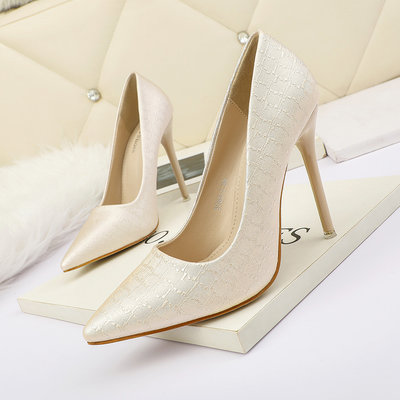 3088-1 Korean Fashion Pointed Shallow Mouth High Heels Nightclub Thin Sexy Women'S Single Shoes Stiletto Professional OL