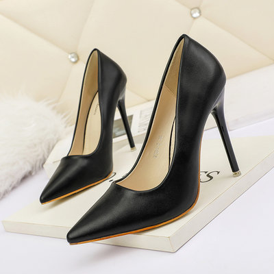 3088-2 Korean Fashion Pointed Shallow Mouth High Heels Nightclub Was Thin Sexy Professional OL Women'S Single Shoes Stil