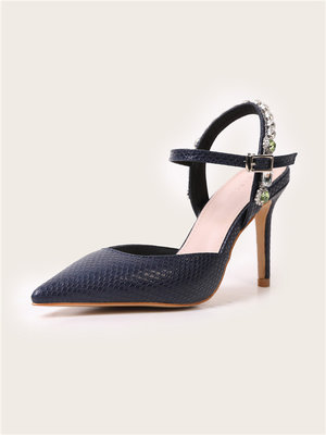 YTH002 Sandals Women'S Summer Fashion Pointed Stiletto Heels With Rhinestones And Bright Diamonds Snake Pattern High Hee