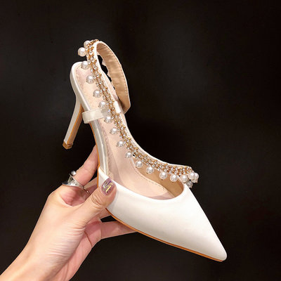 YTH003 Customized Women'S Shoes Autumn New Sexy Word With Satin Rhinestones Diamond-Studded European And American High H